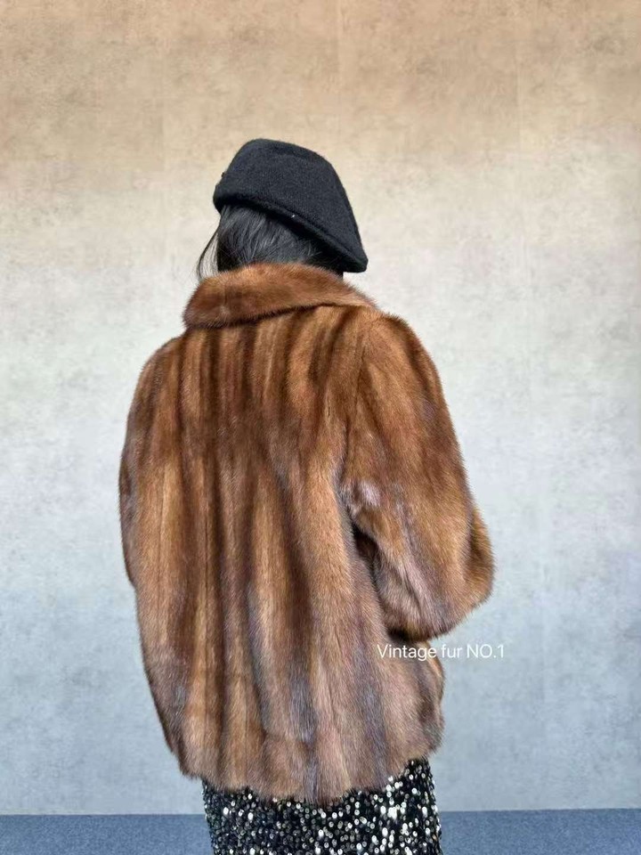 Real Mink Fur Crop Jacket Women Black Stand Collar Short Coat Bolero ...