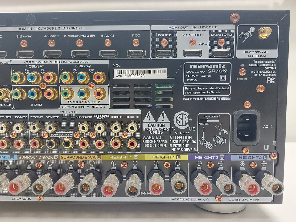 Marantz SR7012 9.2-Channel 4K Network AV Surround Receiver 125W/channel ...