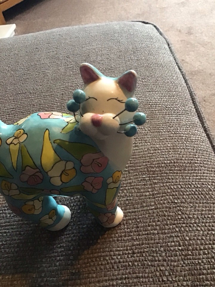 Willits Design Blue Patterned Collectible Cat Ornament | eBay UK