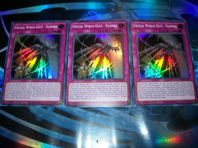 3x Virtual World Gate - Xuanwu 1st Edition Super Rare MP22-EN042 Yu-Gi ...