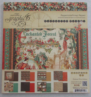 GRAPHIC 45 ENCHANTED FOREST 8x8 PAPER PAD NEW RARE & RETIRED PAPERCRAFT ...