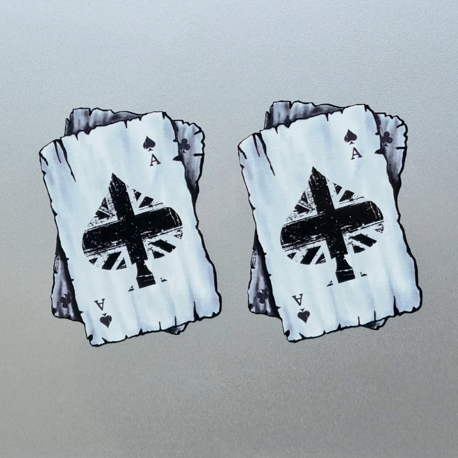 2x Small B&W Union Jack Ace of Spades Cards Vinyl Sticker Decals ...