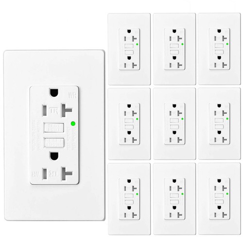 20A Amp GFCI Outlet GFI Receptacle Tamper Resistant TR WR with Wall ...