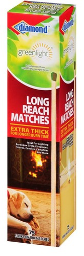 Diamond Long Reach Matches 75 count Extra Thick For Longer Burn Time ...