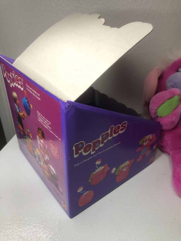 VTG Popples PRIZE plush Toy 1985 Mattel Pink Blue RARE w ORIGINAL BOX ...