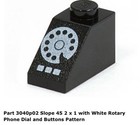 Lego 1x 3040p02 Black Classic Town Train Slope White Rotary Phone ...