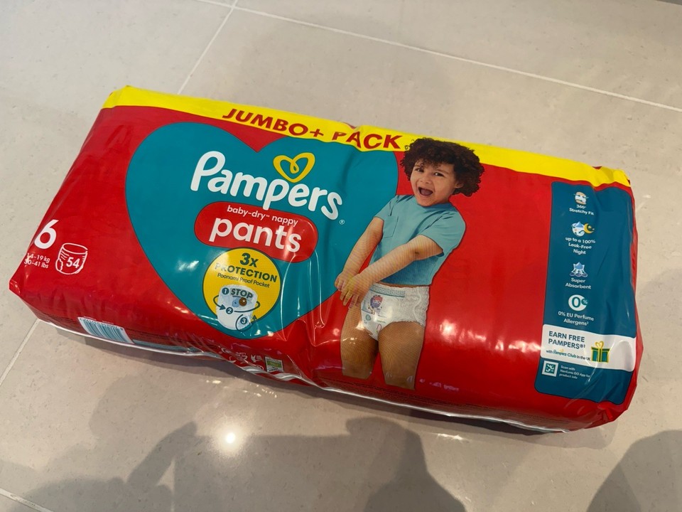 Pampers Baby Dry Nappy Pants Size 6 Jumbo Pack - 54 nappies | eBay UK