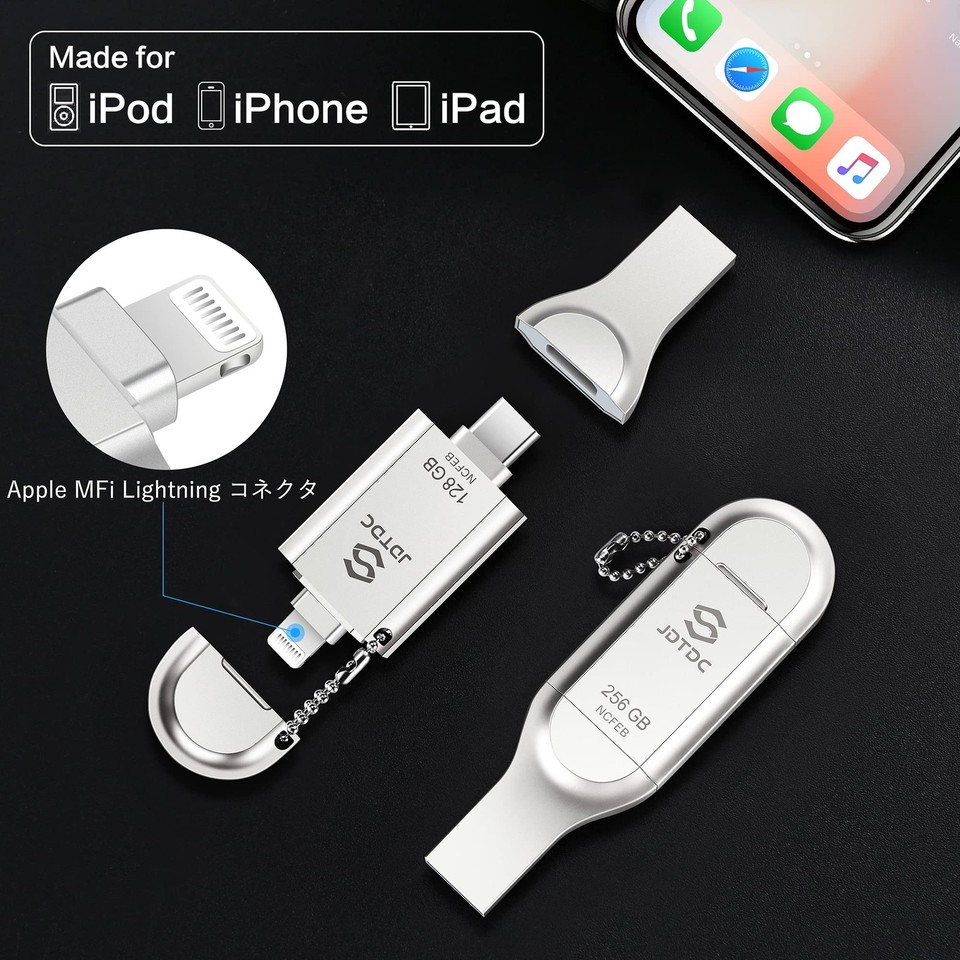 Apple MFi Certified USB Memory iPhone 512GB Flash Drive Smartphone ...