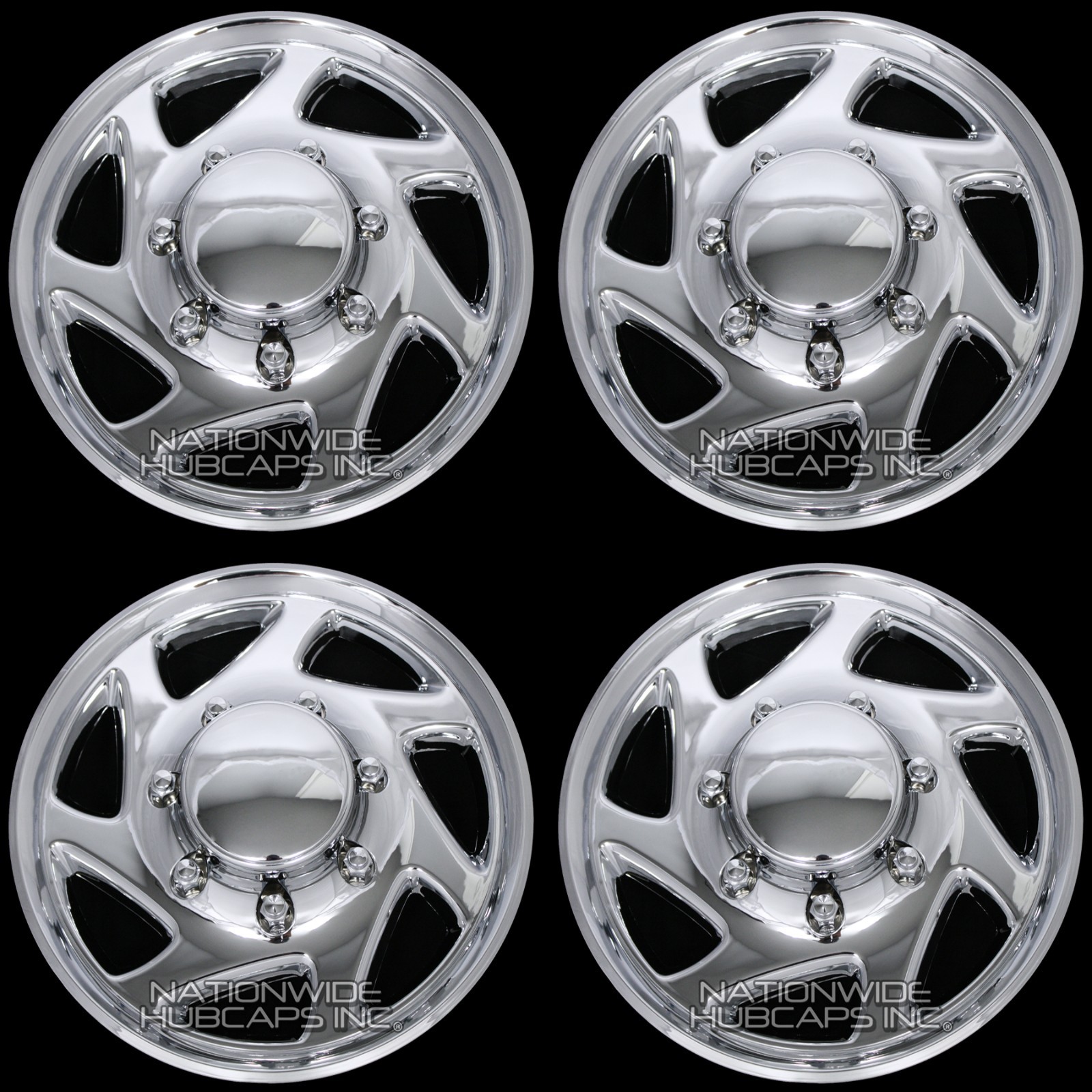 4 CHROME E350 E450 Econoline Van 16" Full Wheel Covers Hub Caps Rim ...