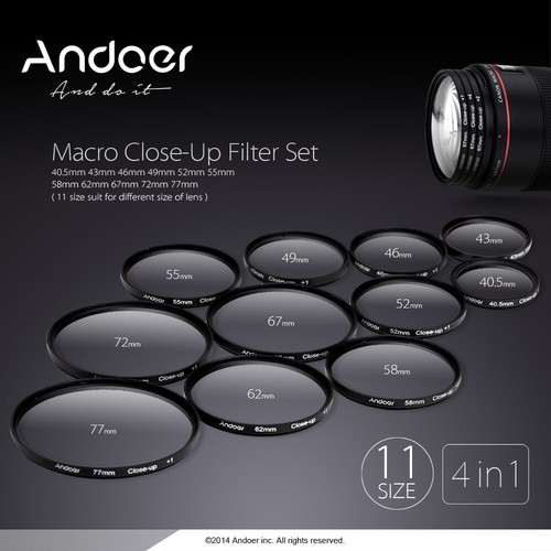 Andoer 67mm Macro Close-Up Filter (+1+2+4+10)w/Pouch for Nikon Canon ...