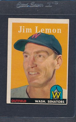 1958 Topps #015 Jim Lemon Senators VG/EX *3445 | eBay