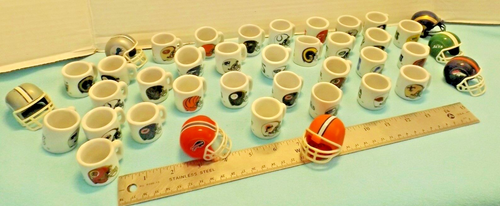 Vintage NFL FOOTBALL 32 MINIATURE CUPS & 6 TEAM LOGO HELMET ...