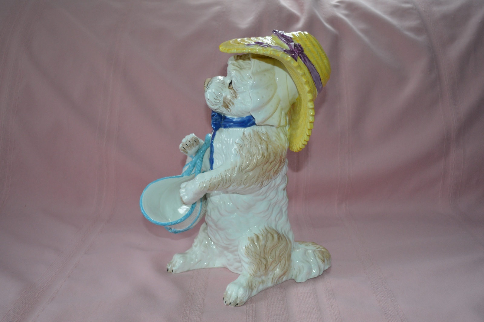 LIFE SIZE WHIMSICAL/COMICAL CERAMIC DOG FIGURINE DRESSED FOR GARDENING ...