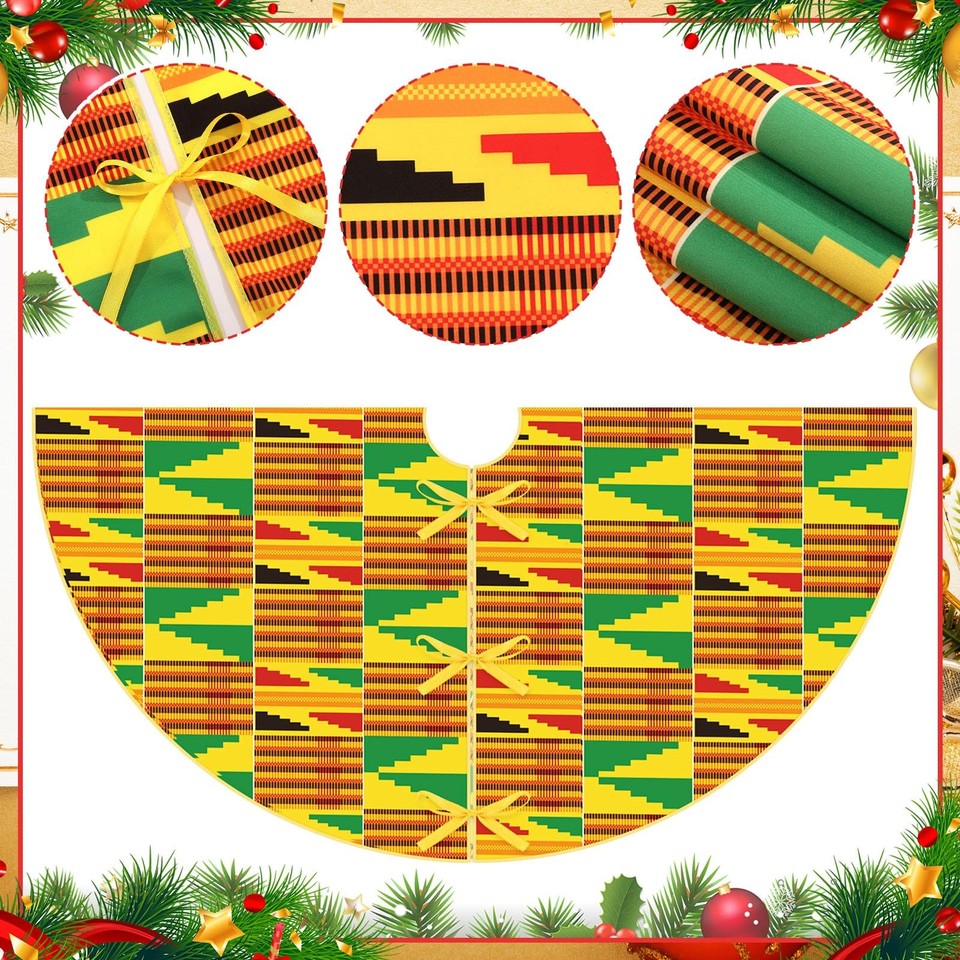 Soulchen Kente African Black Christmas Tree Skirt 48 Inch Kwanzaa | eBay