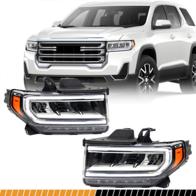 Pair For 2020-2023 GMC Acadia SL/SLE/SLT/Denali Full LED Headlights ...