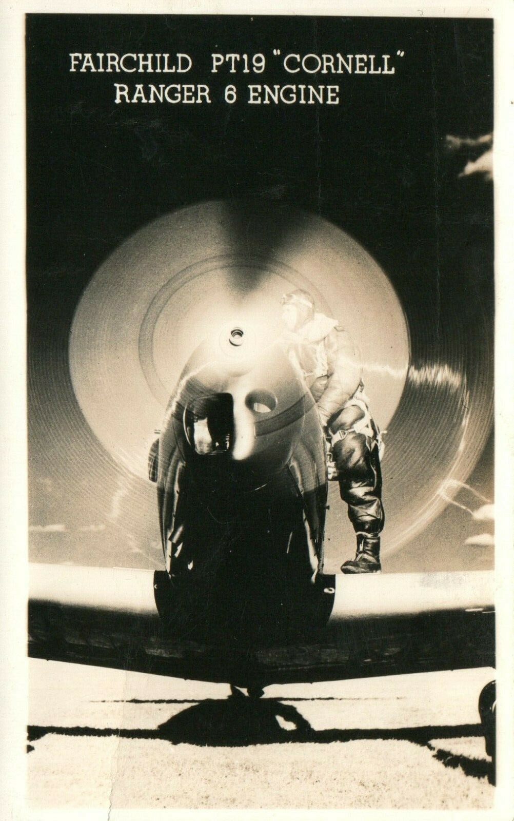 Fairchild PT19 Cornell Ranger 6 Engine Aircraft RPPC Real Photo ...