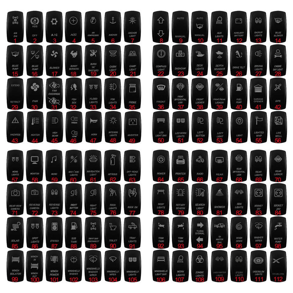 Rocker Cap Cover for Car Boat Contura Carling ARB Rocker Switch ...