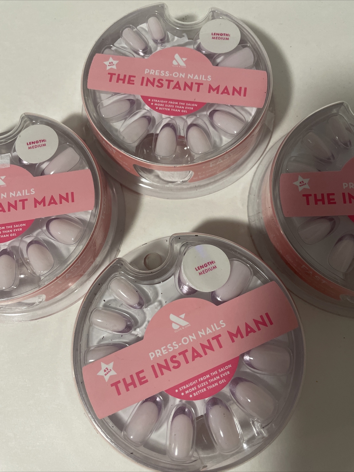 Lot Of 4 Olive & June The Instant Mani Press On Nails Medium Length | eBay