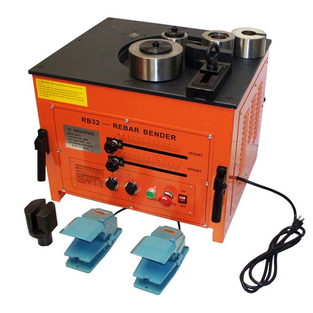 RB32 32mm #10 Electric Rebar Bender Bending Machine 1-1/4" Steel Rod ...