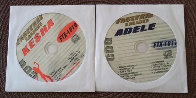 2 CDG DISCS KARAOKE CDs LOT HITS OF ADELE & KESHA FTX 1017,1019 CD+G ...