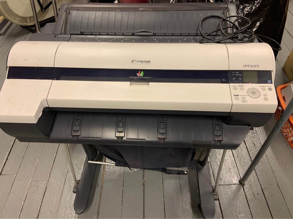 canon ipf605 commercial 24" blue print printer- needs ink cleaning | eBay