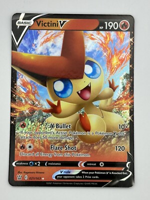 Victini V 021/163 -- Pokemon TCG Battle Styles -- NM - Mint Holo Ultra ...