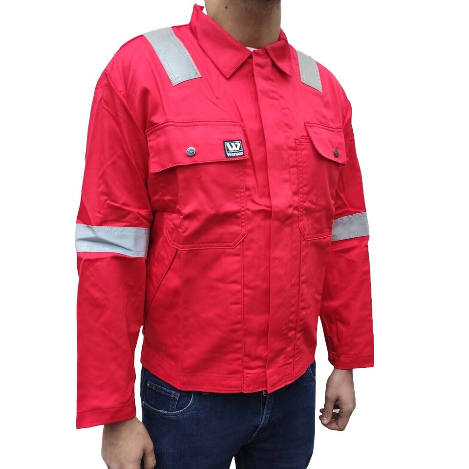 Mens Red Wenaas Anti Flame Resistant Safety Welder's Work Winter Jacket ...