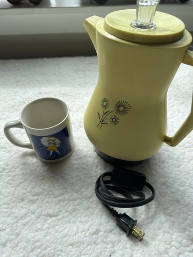 WEST BEND Fiesta-Perk Coffee Bubble Top Percolator Yellow Cornflower ...