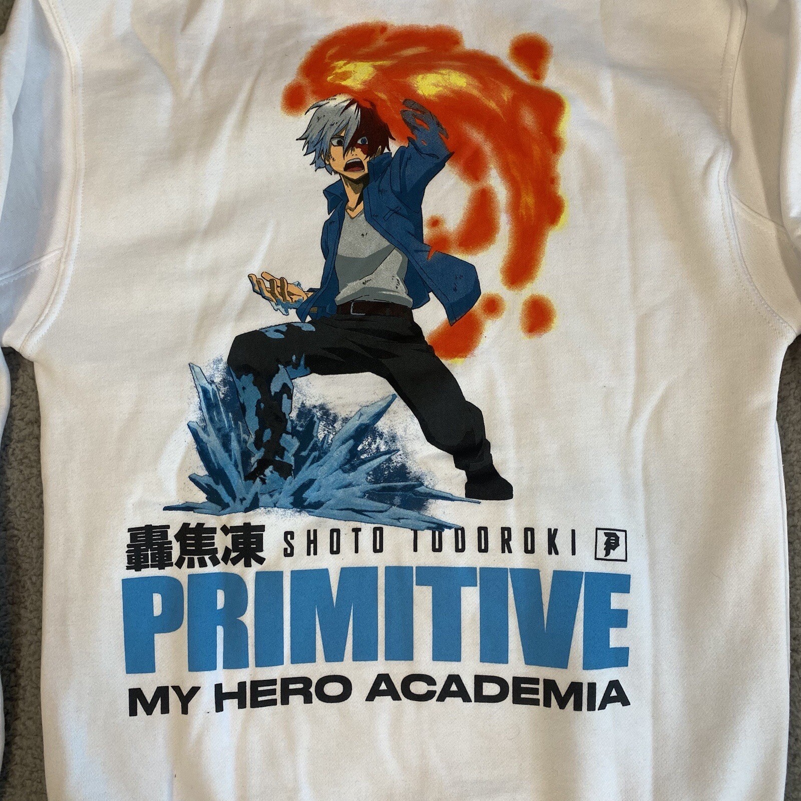 Primitive Skateboards Hoody Small My Hero Academia Flashfreeze Heatwave ...