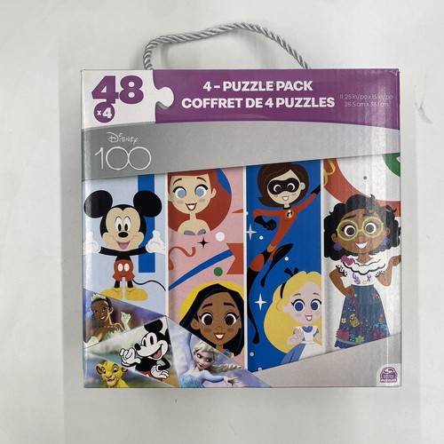 Disney 100 48 Piece 4-Puzzle Pack Mickey Ariel Mirabel Simba Tiana 11. ...