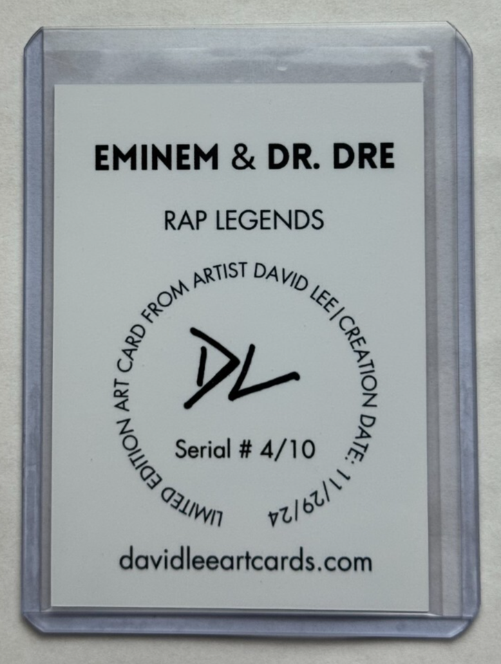 Eminem & Dr. Dre Limited Edition Artist Signed “Rap Legends” Trading ...