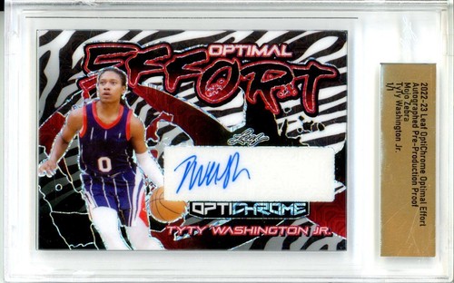 2022 Leaf OptiChrome Proof Mojo Zebra Tyty Washington Jr. 1/1 Auto RC ...