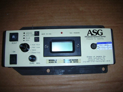 ASG Jergens ASG25 25in-lb 28.25 DN.m 1/4" DIGITAL TORQUE TESTER ASG 25 ...