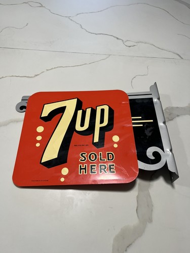 STOUT SIGN CO. LIMITED EDITION DOUBLE SIDED 7UP FLANGE SIGN 925 Prod ...