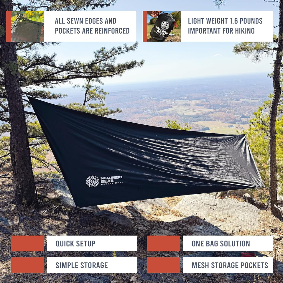 - Camping Tarps Waterproof - Hammock Tarp Rain Fly - Backpacking Tarp ...