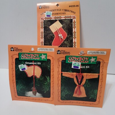 The Leather Factory Native Heritage Christmas Ornament Kits, Lot Of 3 ...