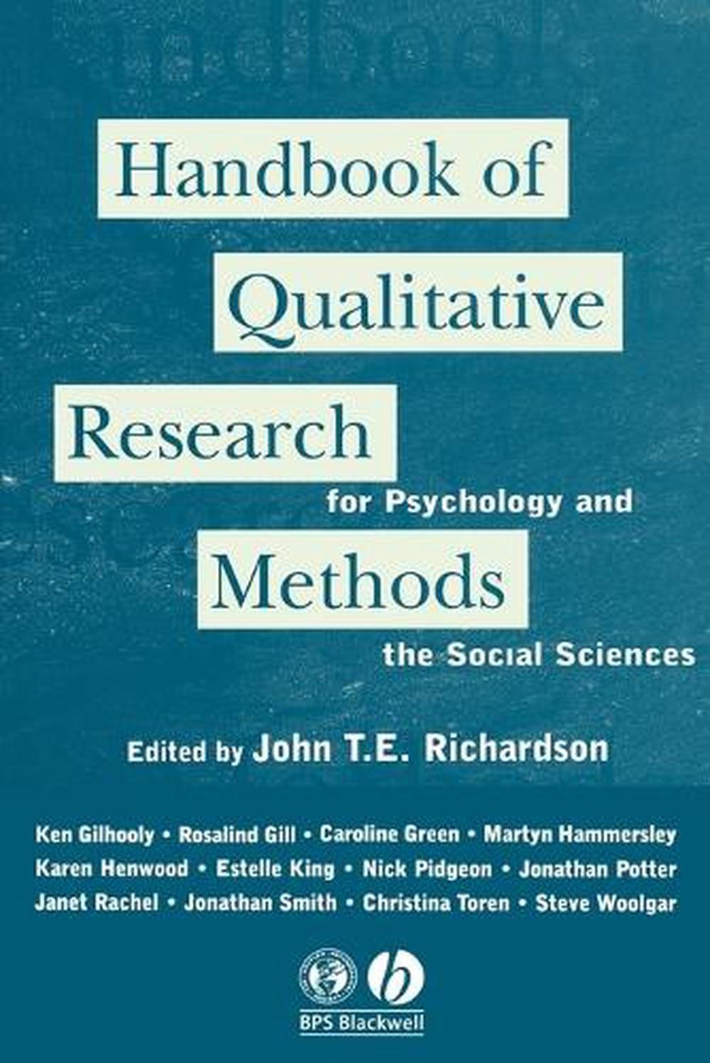 Handbook of Qualitative Research Methods for Psychology and the Social ...