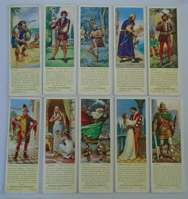 10 VINTAGE TYPHOO TEA CARDS CHARACTORS FROM SHAKESPEARE 1937 | eBay