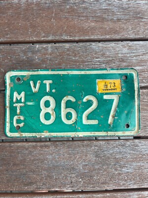 1972 1973 VERMONT VT MOTORCYCLE MC LICENSE PLATE# 8627 | eBay