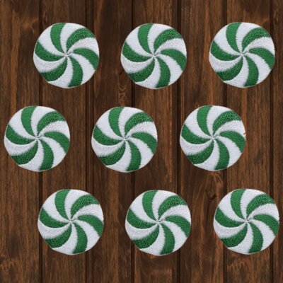 Mini Peppermint Candy Embroidered Patch — 9-Pack — Iron On | eBay