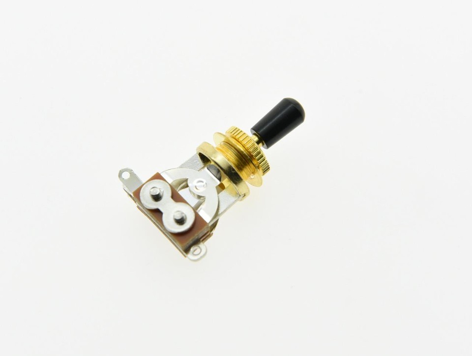 Gold LP 3 Way Guitar Toggle Switch w/ Black Metal Tip for Epiphone Les ...