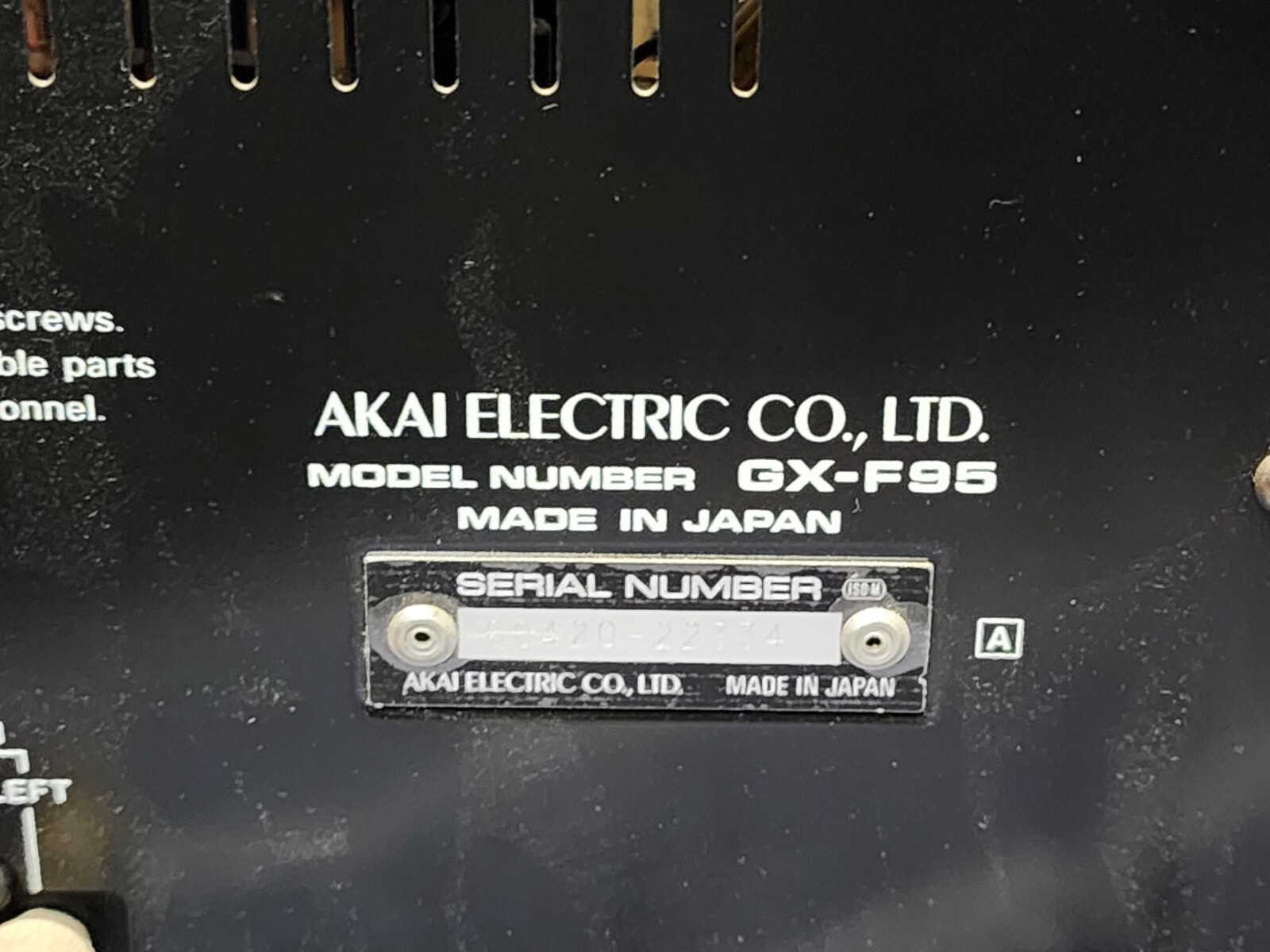 Japan Vintage Akai GX-F95 Cassette Deck tested | eBay