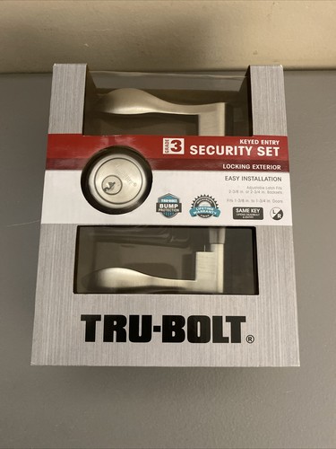 Tru-Bolt Deadbolt Grate 3 Keyed Entry Security Set- Locking Exterior ...