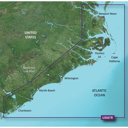 Garmin BlueChart g3 Vision - VUS007R Norfolk - Charleston Coast Chart ...