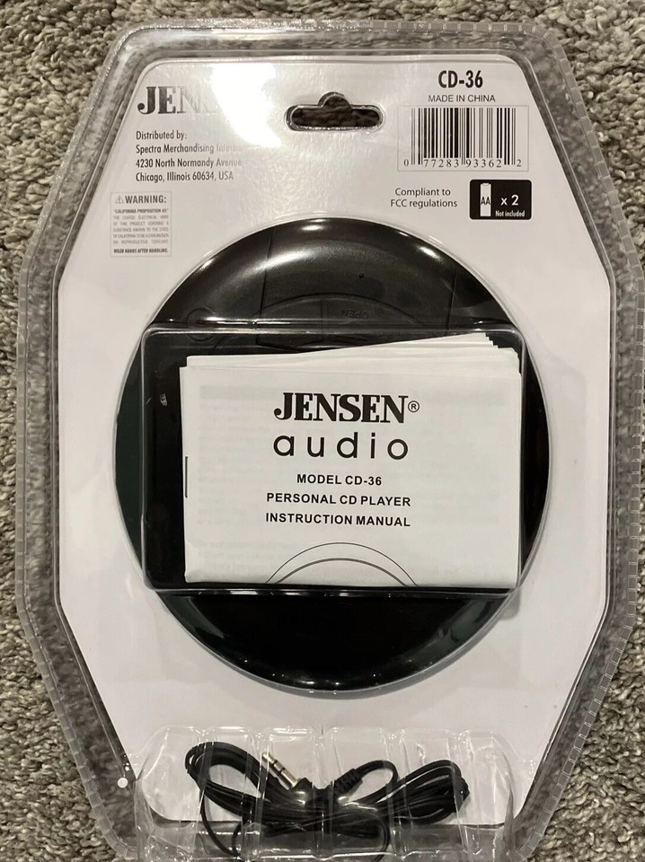 New Jensen Compact Cd Player Music Portable Cd-36 Ear Buds Never Opened ...
