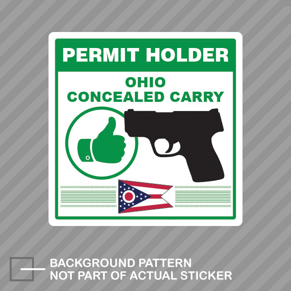 Ohio Concealed Carry Permit Holder Sticker Decal Vinyl 2a permited v2 ...