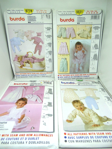 Burda Baby Sewing Patterns 9778 9831 9782 9804 Uncut | eBay