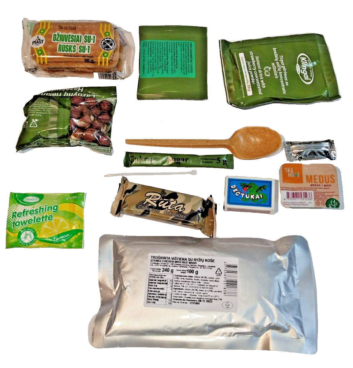 Fresh 2024 Lithuanian MRE Meal Ration Packs - Menus 1 to 10 - No ...