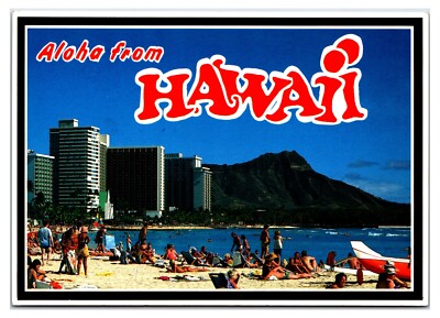 Vintage 1980s - Aloha From Waikiki Beach, Hawaii Postcard (Posted 1988 ...