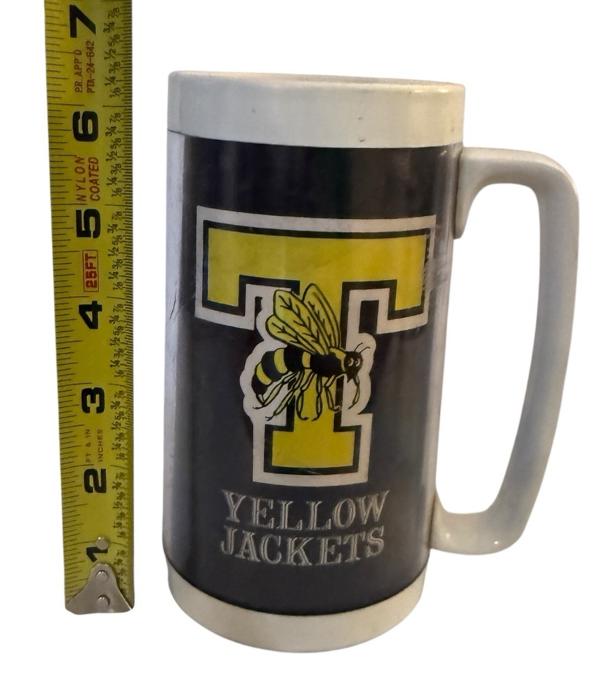 Vintage Georgia Tech Yellow Jackets 1960's Logo Plastic Mug Thermo Serv ...